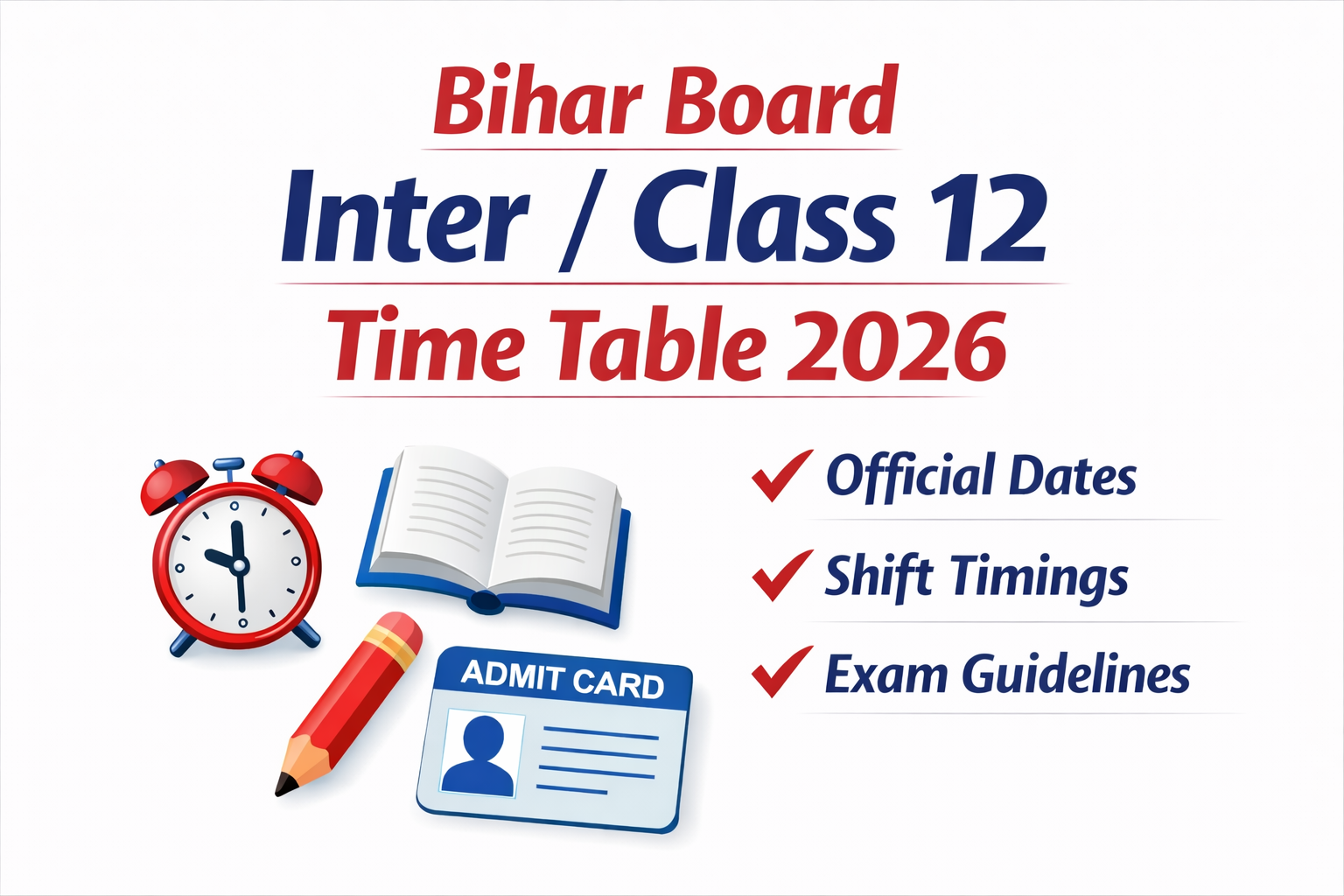 Bihar Board Class 12 Exam Time Table 2026 – Full Schedule PDF - Date Sheet